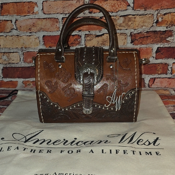 American West | Bags | American West Twotone Leather Satchel | Poshmark